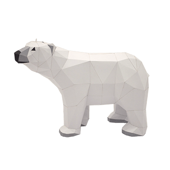 Low Poly Papercraft Polar Bear - DIY Kit ready to assemble – POLY PAPER ...