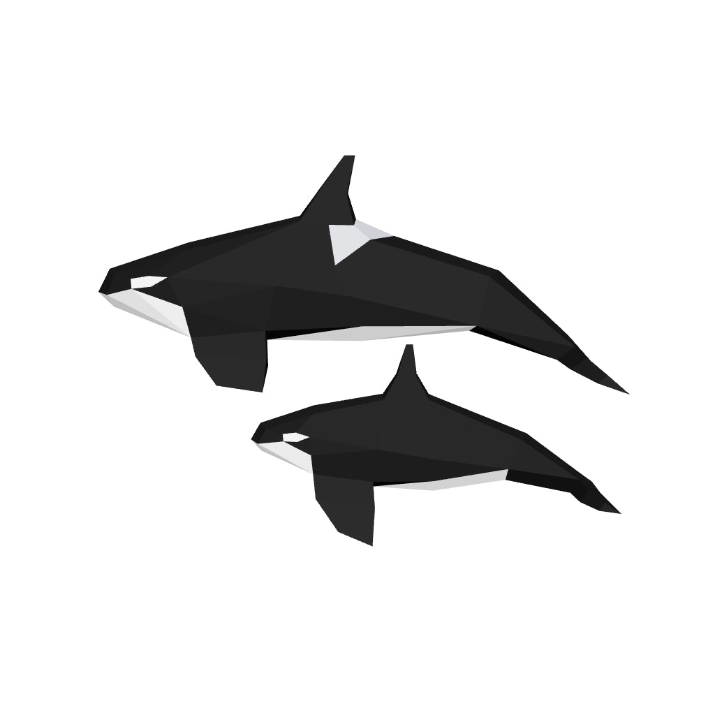 Low Poly Papercraft Orca Family - DIY Kit ready to assemble – POLY ...